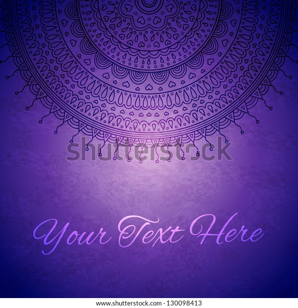 Half Mandala Text On Purple Background Stock Vector (Royalty Free ...