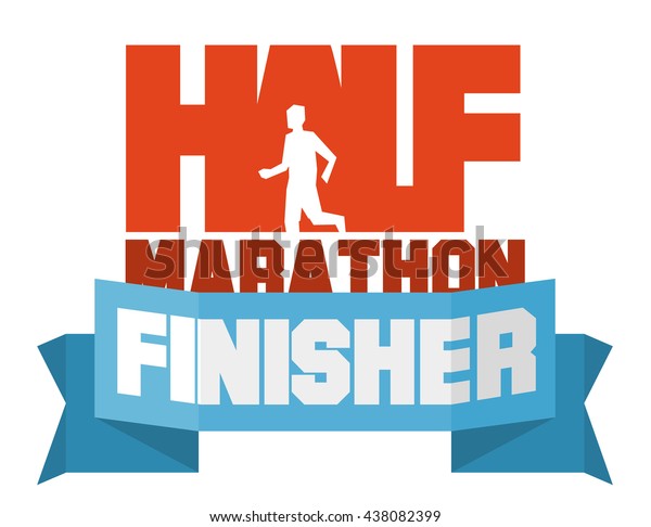 Half Marathon Running Finisher Flat Vector Stock Vector (Royalty Free ...