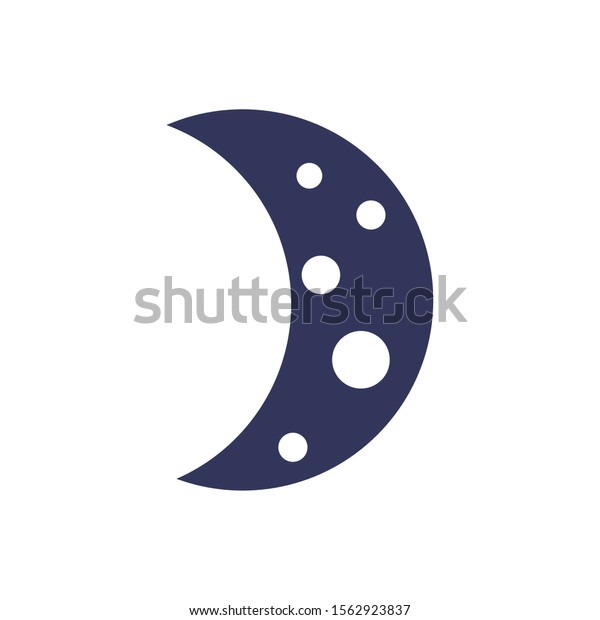 Half Moon Astrology Line Image Vector Stock Vector (Royalty Free ...