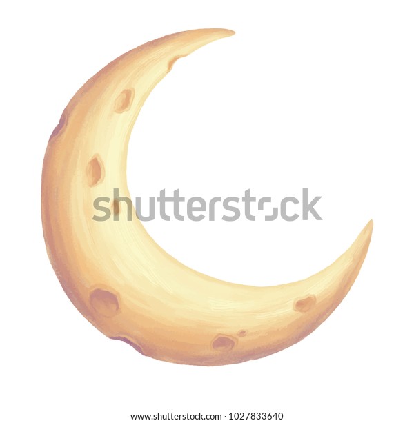 Half Moon Hand Drawn Illustration Night Stock Vector (Royalty Free ...