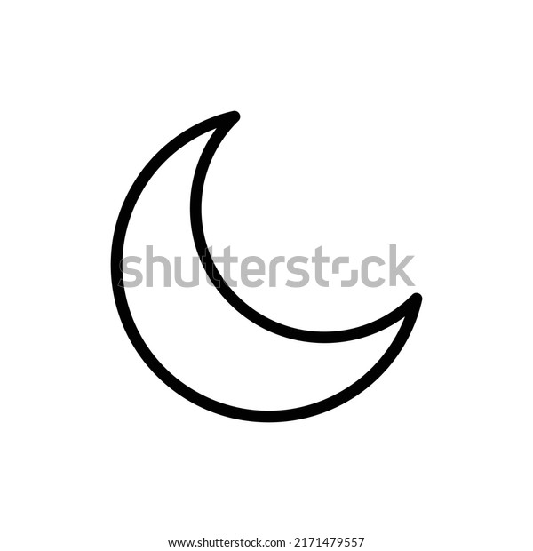 Half Moon Icon. Line Art Style Design Isolated On White Background ...