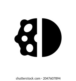 Half Moon Icon On White Background Stock Vector (Royalty Free ...