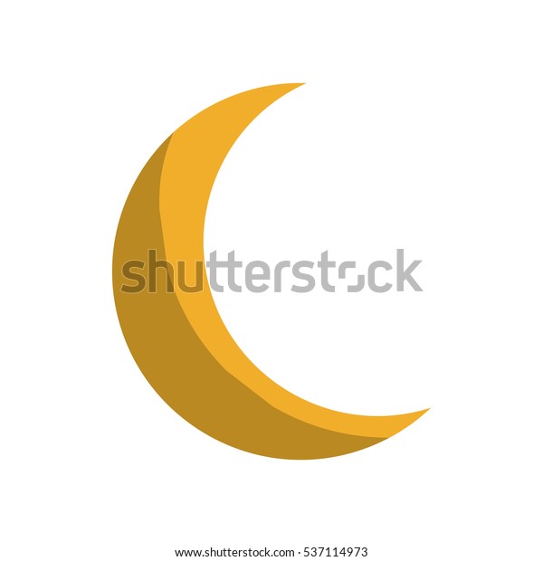 Half Moon Icon Over White Background Stock Vector (Royalty Free) 537114973