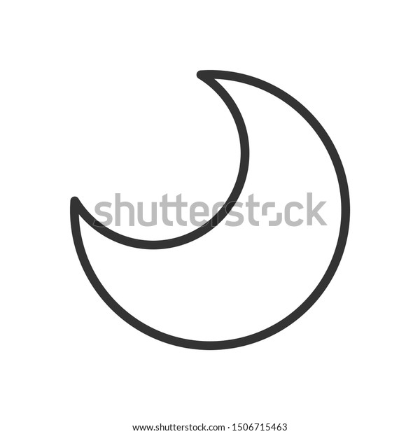 Half Moon Line Icon Black Outline Stock Vector (Royalty Free) 1506715463