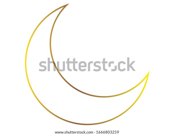 Half Moon Outline Vector Gold Color Stock Vector (Royalty Free ...