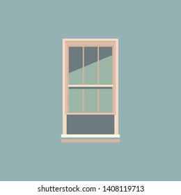 Half Opened Window On Blue Colored Stock Vector (Royalty Free ...