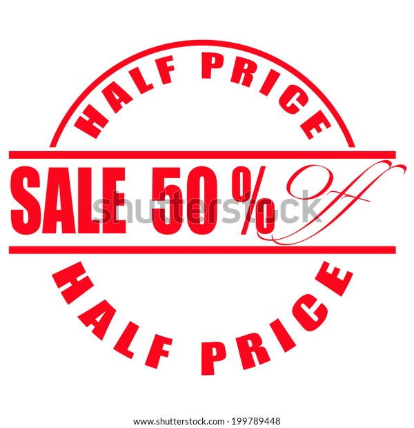Half Price Label Stamp On Vector Stock Vector (Royalty Free) 199789448 ...
