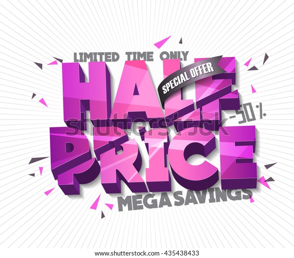 Half Price Sale Concept Vector Banner Stock Vector (Royalty Free ...