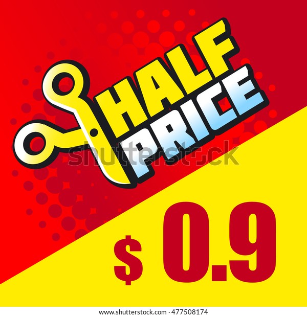 Half Price Vector Illustration Stock Vector (Royalty Free) 477508174 ...