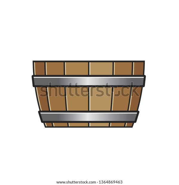 Half Wooden Barrel Vector Illustration Isolated Stock Vector (Royalty ...