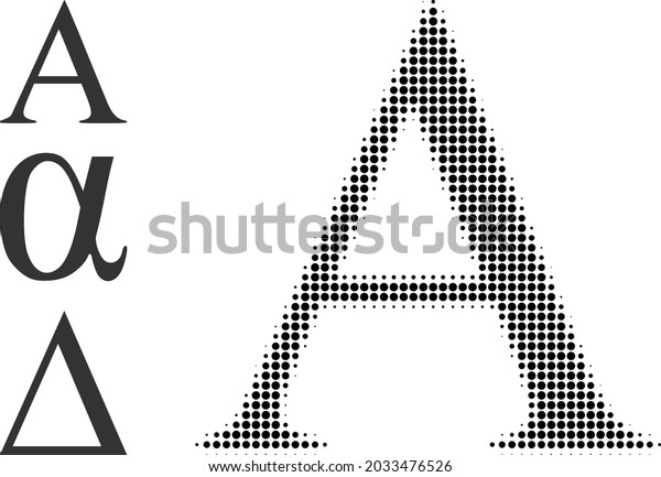Halftone Alpha Greek Letter Dotted Alpha Stock Vector (Royalty Free ...