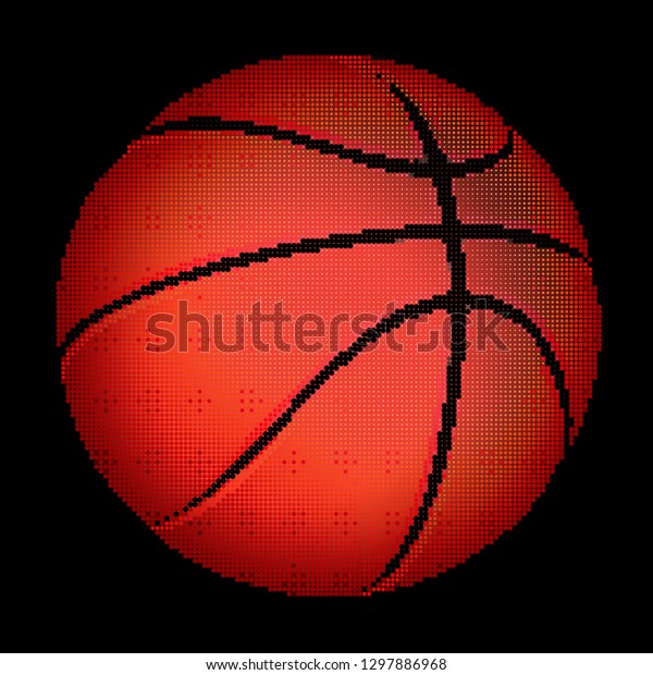 Halftone Basketball Ball Vector Stock Vector (Royalty Free) 1297886968 ...