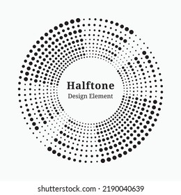 Halftone Circular Frame Logo Circle Dots Stock Vector (Royalty Free ...