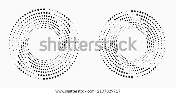 Halftone Circular Spiral Logo Set Circular Stock Vector (Royalty Free ...