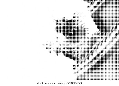 Halftone Dot Graphic Generic Chinese Dragon Stock Vector (Royalty Free ...