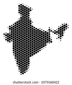 Halftone Dot India Map Vector Geographical Stock Vector (Royalty Free ...