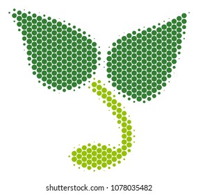 Halftone Dot Sprout Pictogram Icon Green Stock Vector (Royalty Free ...