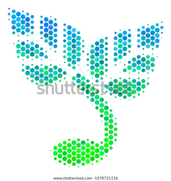 Halftone Dot Sprout Pictogram Icon Green Stock Vector (Royalty Free ...
