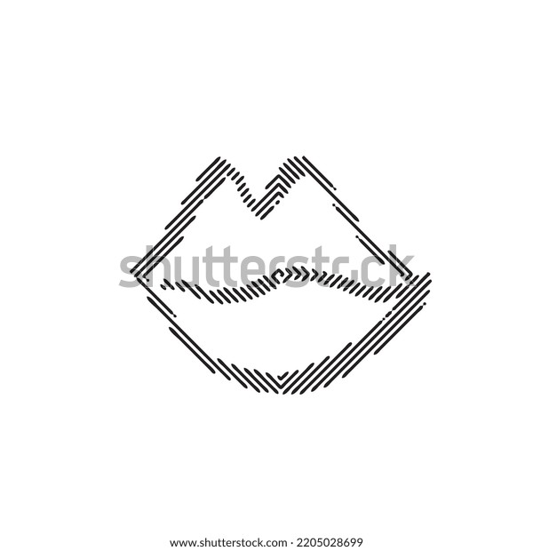 Halftone Drawn Lips Minimal Grunge Lip Stock Vector (Royalty Free ...