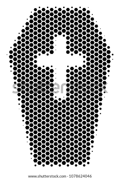 Halftone Hexagonal Coffin Icon Pictogram On Stock Vector (Royalty Free ...
