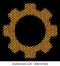 Halftone Hexagonal Gear Icon Bright Yellow Stock Vector (Royalty Free ...