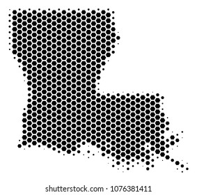 Halftone Hexagonal Louisiana State Map Vector Stock Vector (Royalty ...