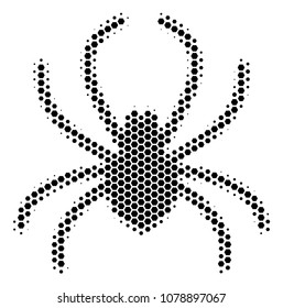 Halftone Hexagonal Spider Icon Pictogram On Stock Vector (Royalty Free ...