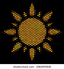 Halftone Hexagon Sun Icon Bright Yellow Stock Vector (Royalty Free ...