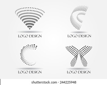 Halftone Logohalftone Design Elementvector Illustration Stock Vector ...