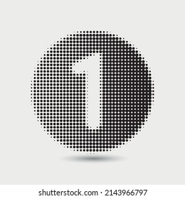 Halftone Number 1 Dotted Number One Stock Vector (Royalty Free ...