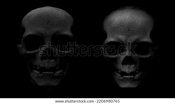 Halftone Points Skull Design Pirate Human Stock Vector (Royalty Free ...