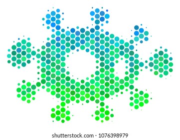 Halftone Round Spot Bacteria Pictogram Pictogram Stock Vector (Royalty ...