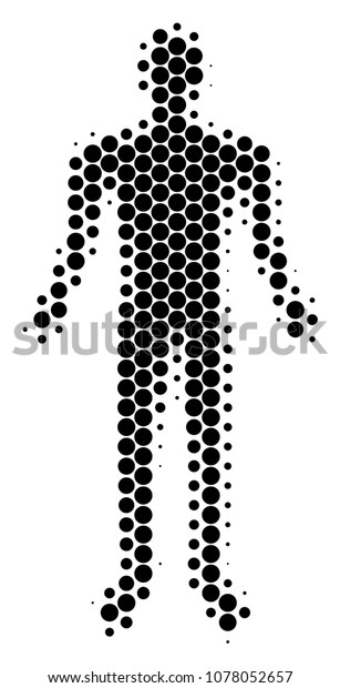 Halftone Round Spot Human Icon Pictogram Stock Vector (Royalty Free ...