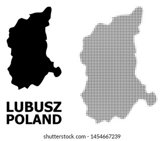 Halftone Solid Map Lubusz Province Composition Stock Vector (Royalty ...