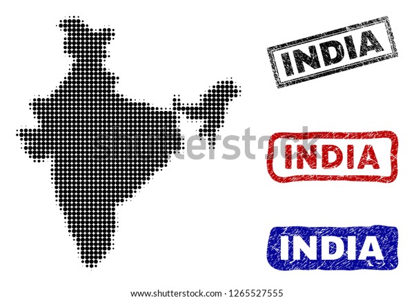 Halftone Vector Dot Abstract India Map 库存矢量图（免版税）1265527555 | Shutterstock