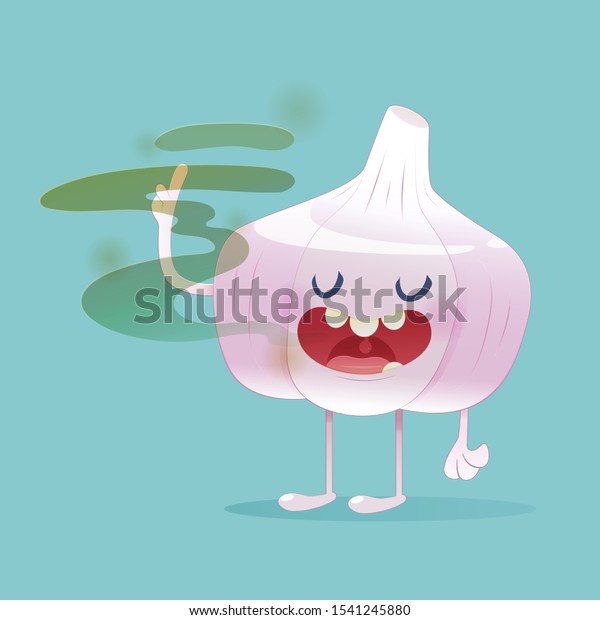 Halitosis Concept Cartoon Garlic Bad Breath Stock Vector (Royalty Free ...
