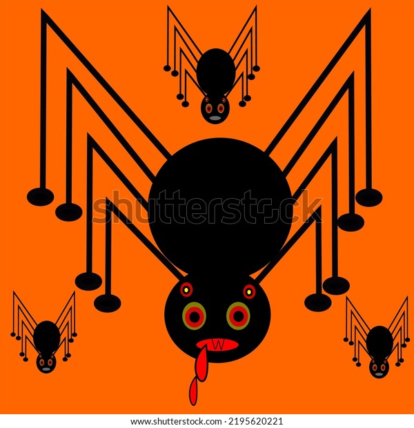 Halloween Background Spider Dripping Blood Rest Stock Vector (Royalty ...