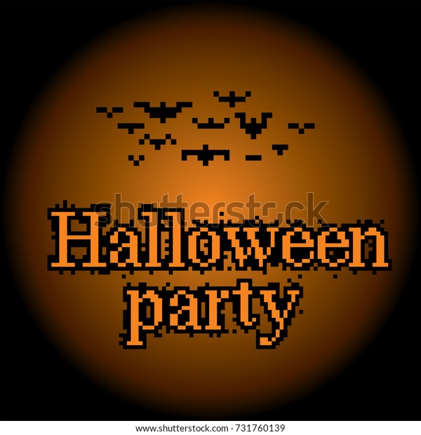 Halloween Banner Pixel Art Old School Stock Vector (Royalty Free ...