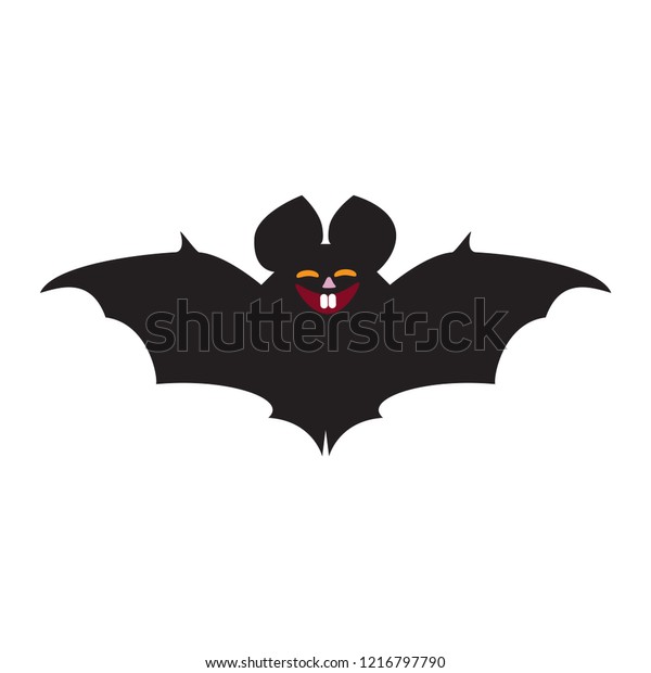 Halloween Black Bat Icon Vector Illustration Stock Vector (Royalty Free ...