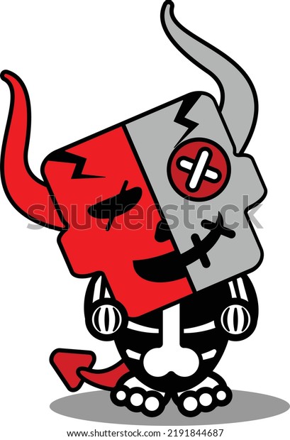 Halloween Cartoon Voodoo Devil Mascot Character Stock Vector (Royalty ...