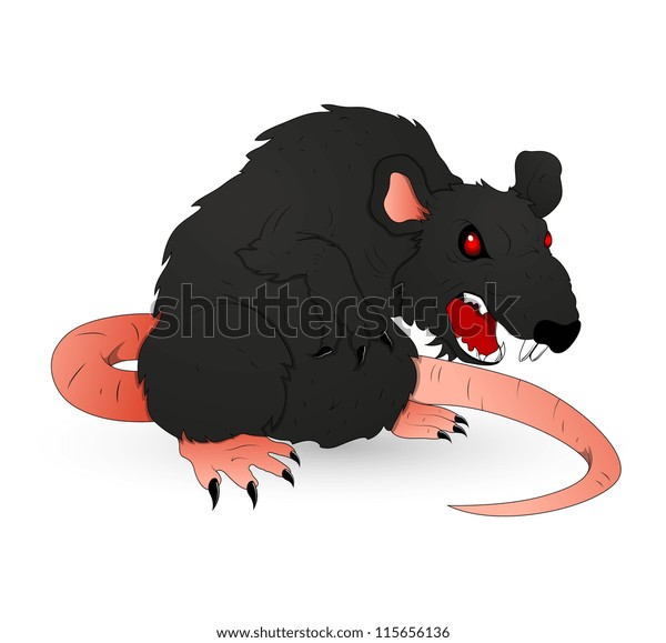 Halloween Creepy Rat Vector Illustration Stock Vector (Royalty Free ...