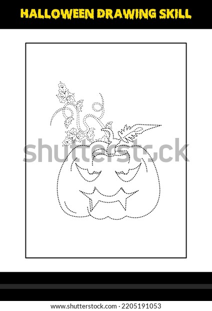 Halloween Drawing Skill Kids Halloween Drawing Stock Vector (Royalty ...
