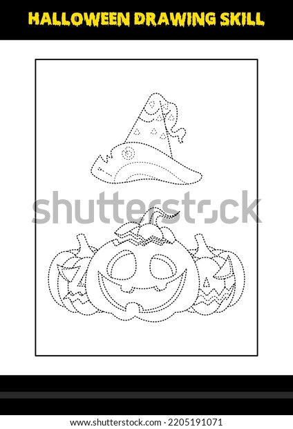 Halloween Drawing Skill Kids Halloween Drawing Stock Vector (Royalty ...