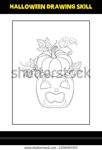 Halloween Drawing Skill Kids Halloween Drawing Stock Vector (Royalty ...