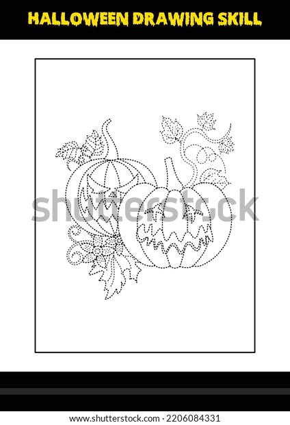 Halloween Drawing Skill Kids Halloween Drawing Stock Vector (Royalty ...
