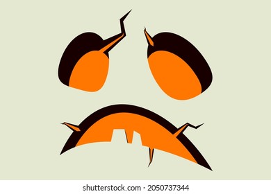 Halloween Emoji Cracked Characters Illustrations Stock Vector (Royalty ...