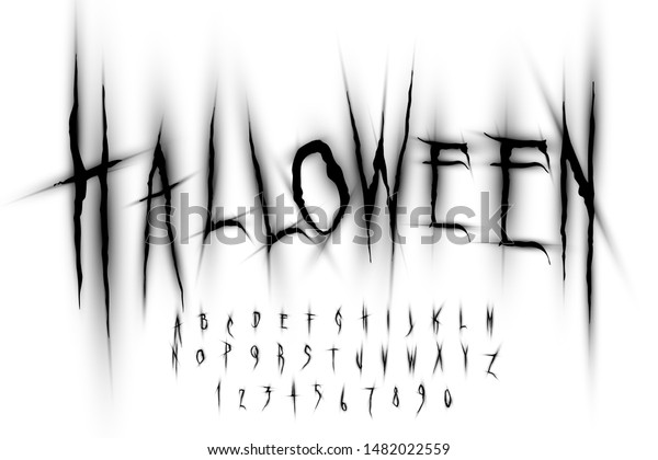 Halloween Font Letters Numbers Vector Eps10 Stock Vector (Royalty Free ...