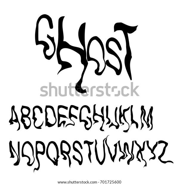 Halloween Fontghost Font Stock Vector (Royalty Free) 701725600