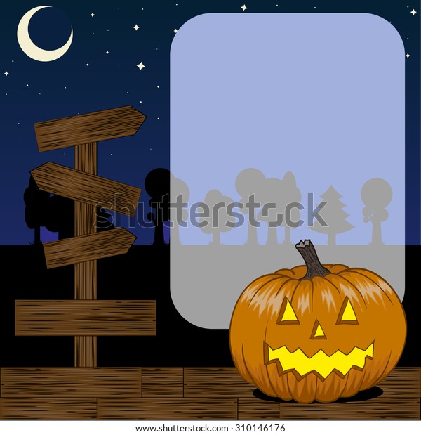 Halloween Frame Background Your Text Jackolantern Stock Vector (Royalty ...