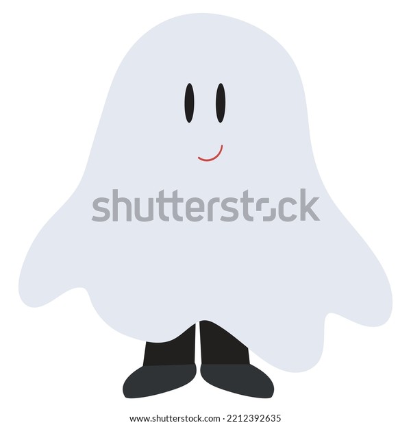 Halloween Ghost Costume Vector Cartoon Illustration: เวกเตอร์สต็อก ...